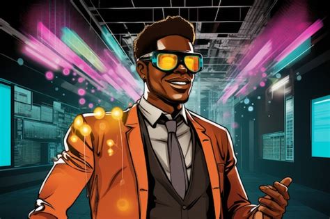 Free Photo Cartoon Man Wearing Glasses