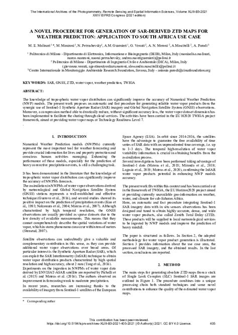 Pdf A Novel Procedure For Generation Of Sar Derived Ztd Maps For