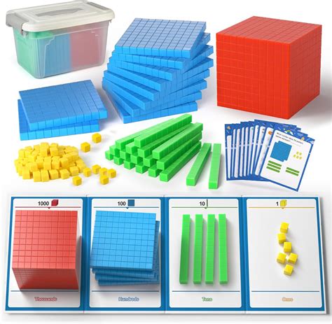 Tommyhome Base Ten Blocks With Place Value Chart Math