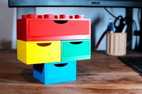Brick Stackable Desk Boxes Free 3d Print Model Makerworld