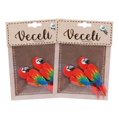 Kit Botão Patchwork Veceli B 405 Arara Vermelha