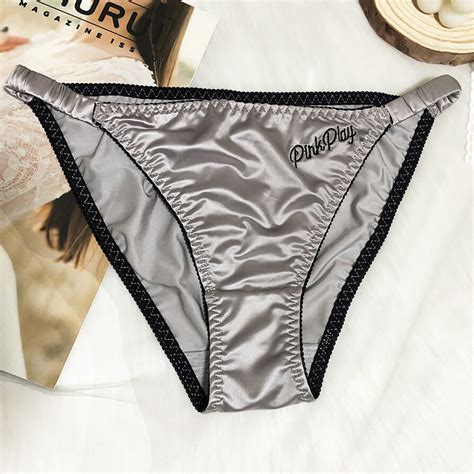 5 Pcs Lot Womens Sexy Silky Satin Panties Briefs String Bikinis