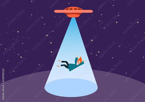 Ufo Beaming Up Person