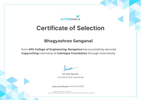 Copywriting Internship Internship Certificate Pdf