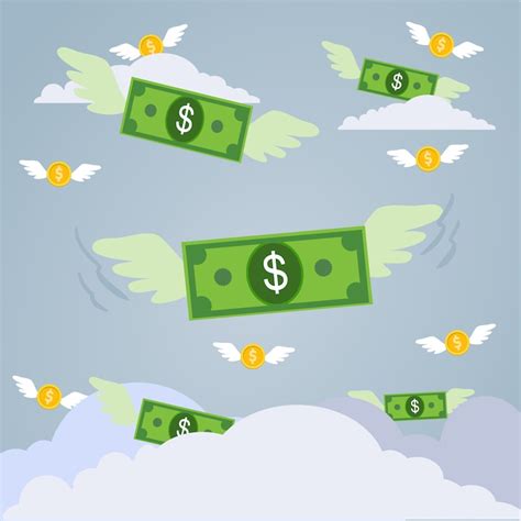 Premium Vector Vector Of Money Flying With Wings In Blue Sky