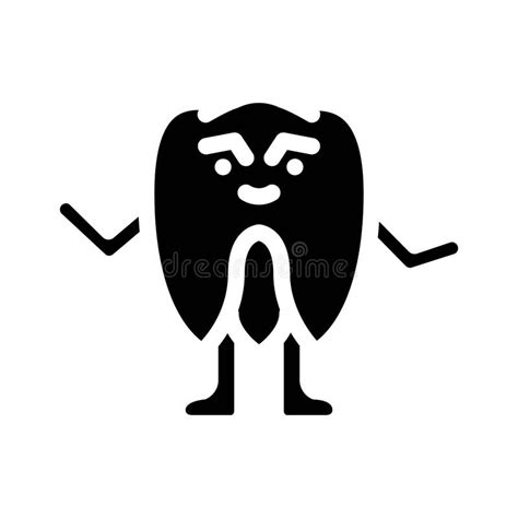 Teeth Monster Alien Glyph Icon Vector Illustration Stock Vector