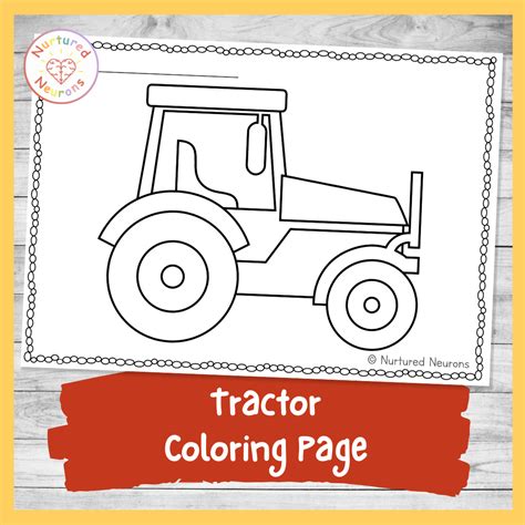 Simple Tractor Coloring Page Farm Themed Coloring Sheet Nurtured
