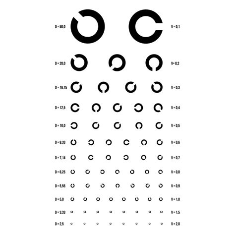 Eye Test Chart Vector Rings Chart Vision Exam Optometrist Check