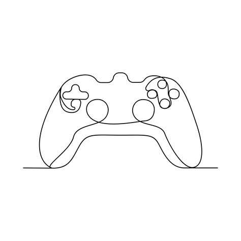 Continuous One Line Drawing Of The Game Controller And Single Line Art