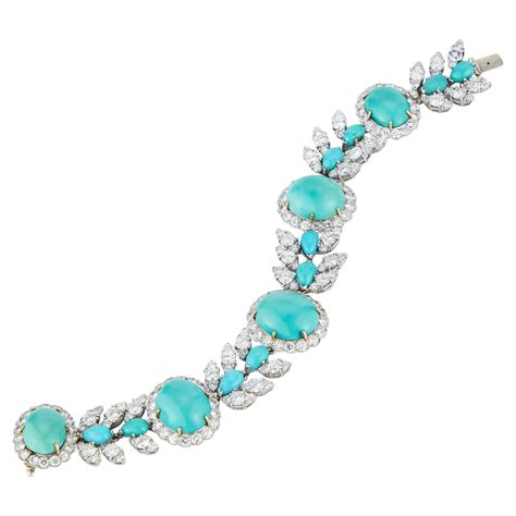 Van Cleef And Arpels Lapis Turquoise Luck Alhambra Bracelet At 1stdibs