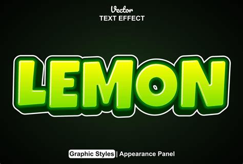 Lemon Text Effect With Graphic Style And Editable 19834557 Vector Art