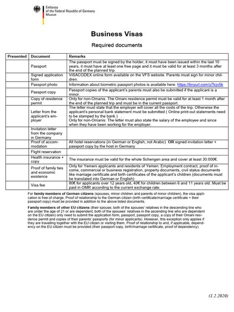 Documents Required Business Visa Data Germany Pdf