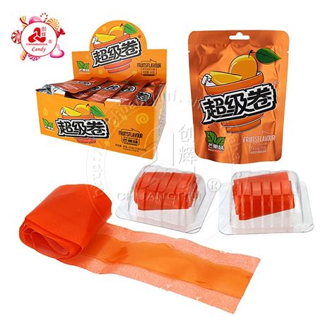 Pectin Mango Peach Apple Flavor Jelly Gummy Candy Roll Candy Candy And Gummy
