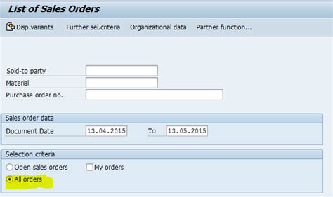 How To Make Open Sales Orders As Default In Va05 Sap Community