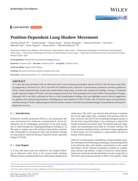 Pdf Position‐dependent Lung Shadow Movement