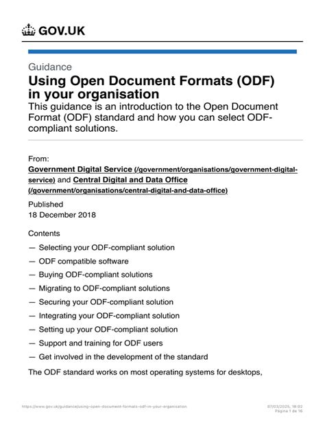 Using Open Document Formats Odf In Your Organisation Gov Uk Pdf Spreadsheet Computer
