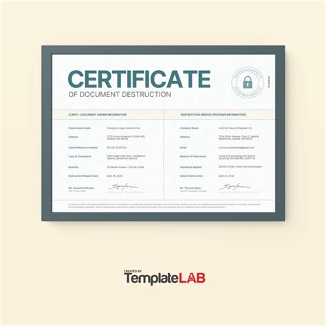 18 Certificate Of Destruction Templates Word Pdf Pptx Templatelab