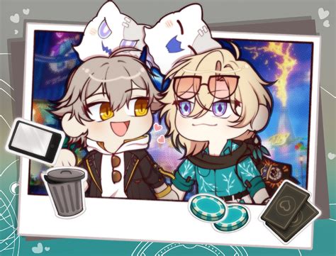 Artstation Hsr Chibi Aventurine And Caelus
