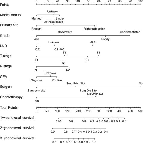 A Nomogram For Predicting 1 2 And 3 Year Overall Survival Of Download Scientific Diagram