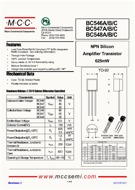 Bc546a 13 9017336 Pdf Datasheet Download Ic On Line