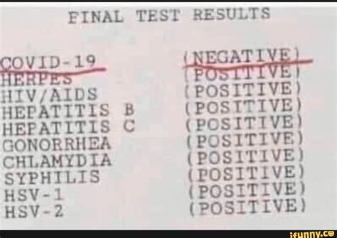 Final Test Results Negati Positive Hepatitis B Positive Hepatitis