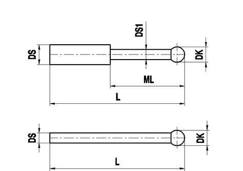 Stylus For Holder Ø02 Mm Ruby Ball Tungsten Carbide Stem L 152 Mm Ml 23 Mm For Zeiss