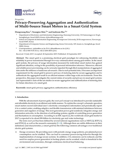 Privacy Preserving Aggregation And Authentication Pdf Smart Grid