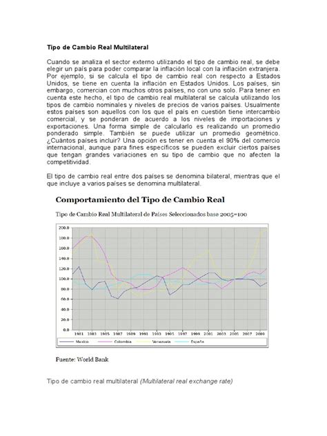 Tipo De Cambio Real Multilateral Pdf Tipo De Cambio Producto