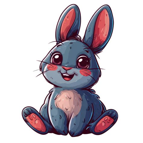 Ai Generated Cartoon Rabbit Cute Face Sitting Png 37750133 Png