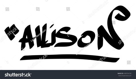 Allison Female Name Street Art Design Vector De Stock Libre De Regalías 428734720 Shutterstock
