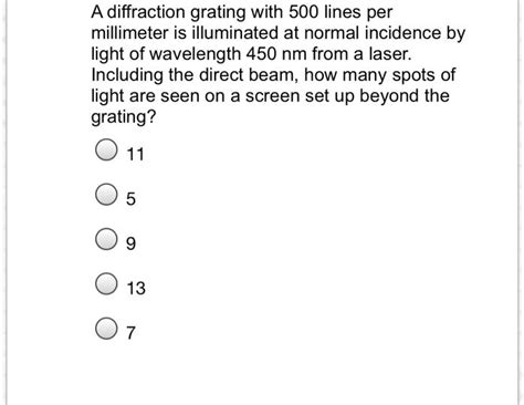 Solved A Diffraction Grating With 500 Lines Per Millimeter Is