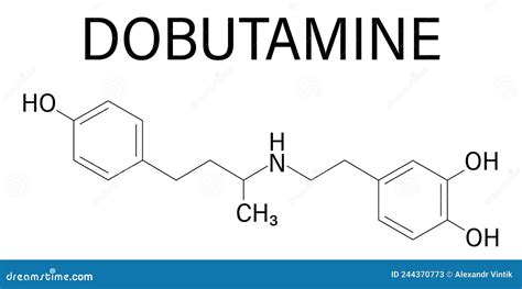 Dobutamine Molecule Skeletal Formula Stock Vector Illustration Of