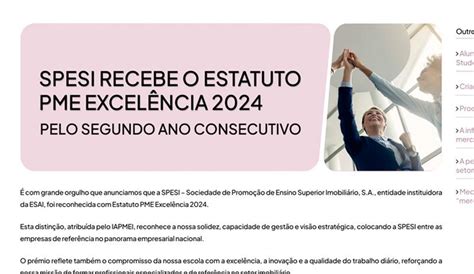 Spesi Recebe O Estatuto Pme Excelência 2024 Pelo Segundo Ano