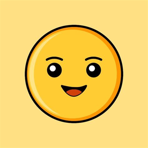 Premium Vector Cute Smile Emoticon