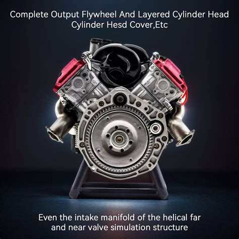 Diy Miniature V8 Mini Motor V8 Engine Model Kit Red Rcgofollow