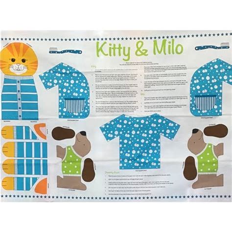 Panel Kitty And Milo Blue The Teddy Tree