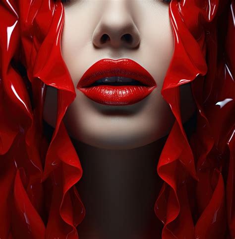 Premium Photo Sexy Red Lips Isolated On Black Background