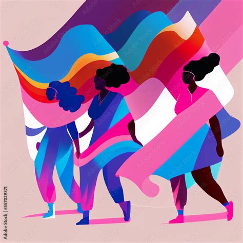 Bipoc Pink Blue Purple Abstract Illustration Woman Indigenous People Of