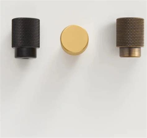 Round Rod Knurled Brass Knobs Timeless Elegance Knobs Set Big River