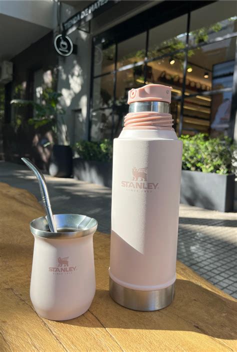 Set Termo Stanley Mate System 800 Ml Rosa Mateando