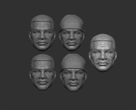 Johnathan Majors 5 Heads Headsculpt For Action Figures 3d Model 3d Printable Cgtrader