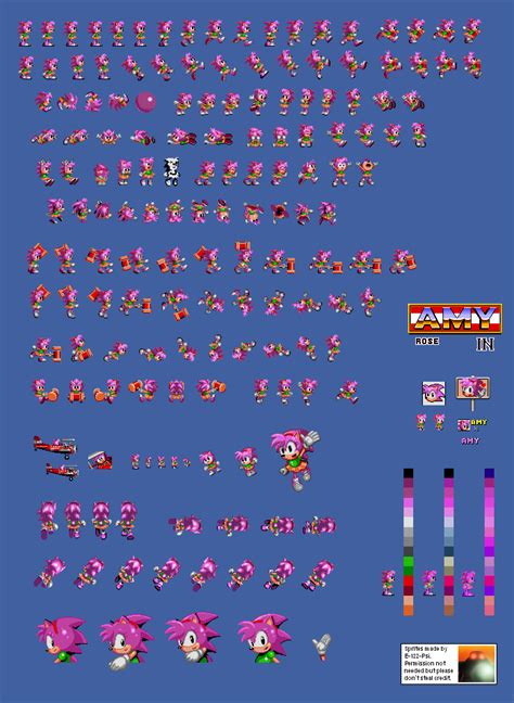 Amy In Sonic 2 Sprite Sheet By E 122 Psi On Deviantart