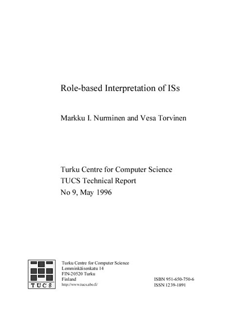 Pdf Role Based Interpretation Of Iss Computer Science