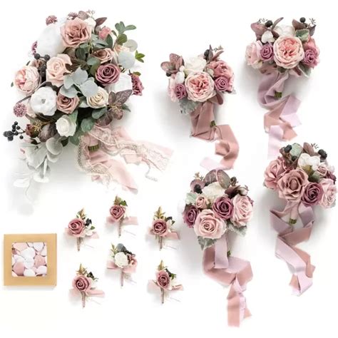 Lings Moment Wedding Artificial Flowers Package Bridal Bouquet