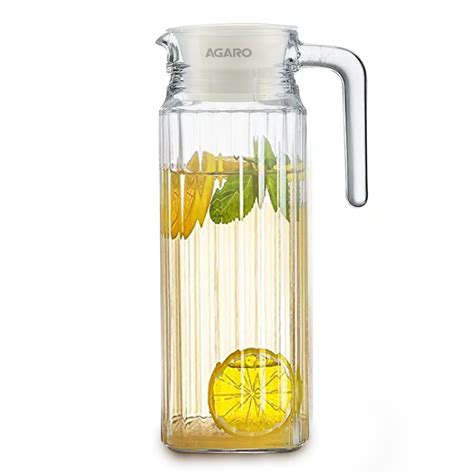 Agaro Elegant Glass Jug With Lid 11l Multipurpose Jug Easy Pour