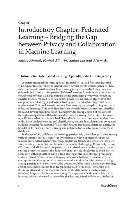 Pdf Introductory Chapter Federated Learning Bridging The Gap Between Privacy And