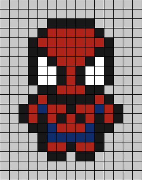Spider Man Pixel Art In 2025 Pixel Art Pattern Pixel Art Easy Pixel Art