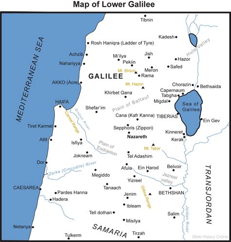 Map Of Lower Galilee Bible History