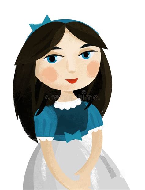 Cartoon Scene With Princess Smiling Illustration Stock Illustration
