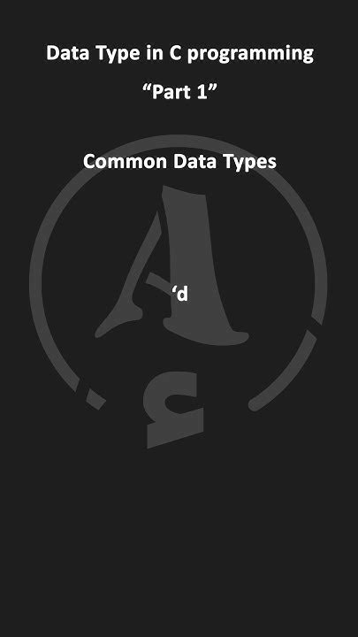 Data Types In C Programming Youtube